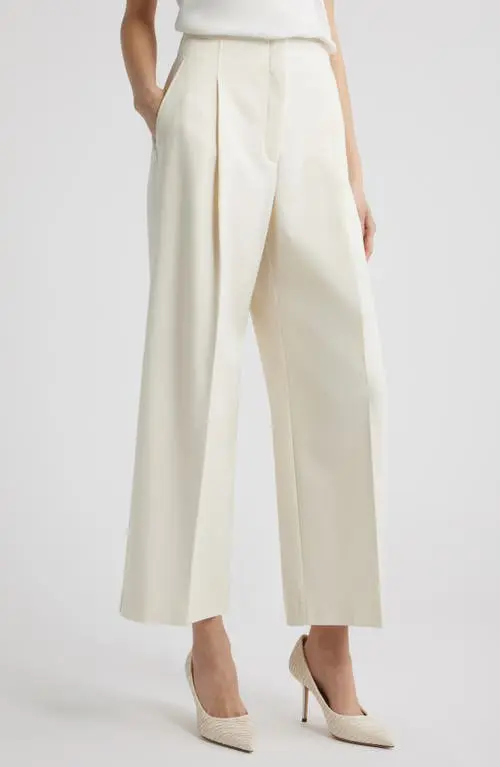 BOSS Tulotta Wide-leg Pleated Pants - Soft Cream