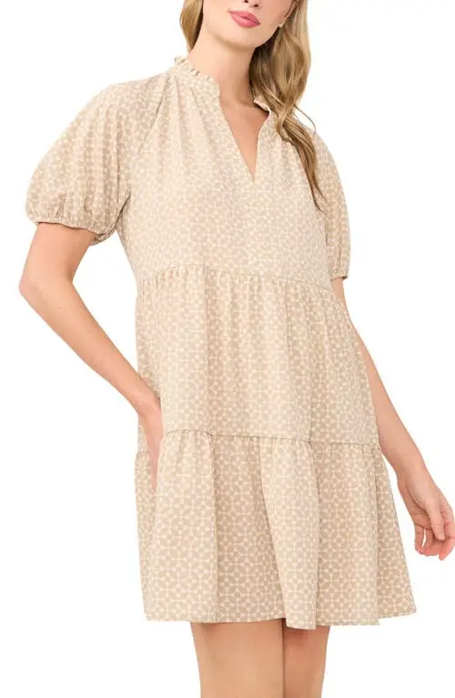 CECE DUPRAZ Geometric Print Babydoll Dress - Birch