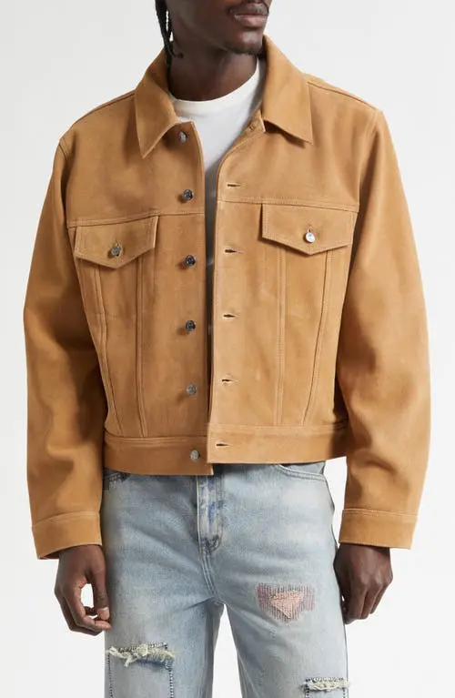 MIDNIGHT RODEO 1968 Suede Trucker Jacket - Tan