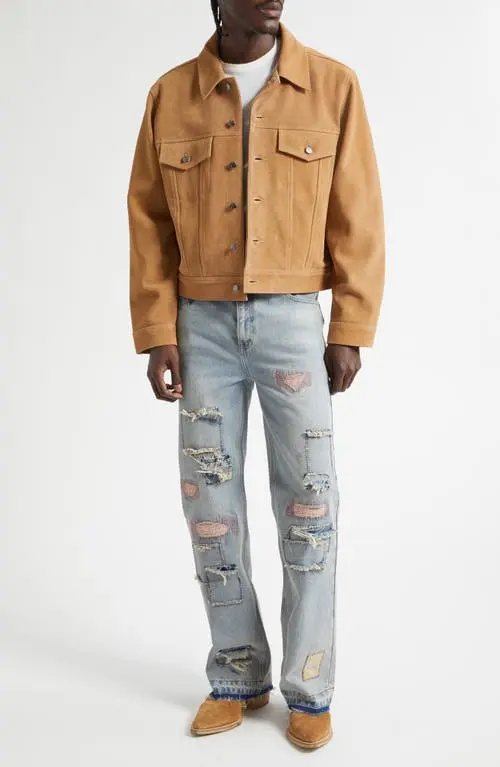 MIDNIGHT RODEO 1968 Suede Trucker Jacket - Tan