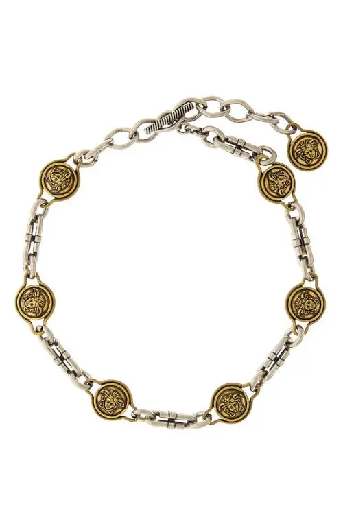Versace Novantatré Mixed Metal Chain Necklace - Palladium 82-gold