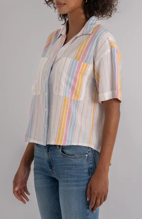 Kut From The Kloth Brianna Stripe Boxy Button-up Shirt