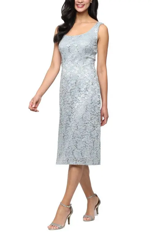 SL FASHIONS Sequin Stretch Lace Cocktail Dress With Jacket
