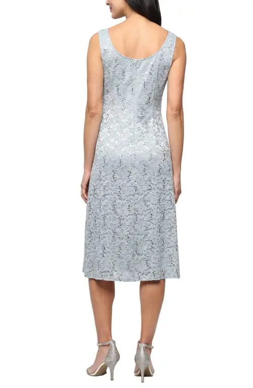 SL FASHIONS Sequin Stretch Lace Cocktail Dress With Jacket