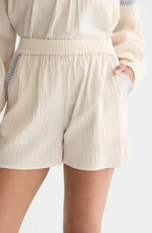 Scotch & Soda Embroidered Cotton Crepe Shorts