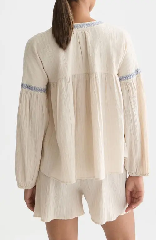 Scotch & Soda Embroidered Cotton Crepe Top