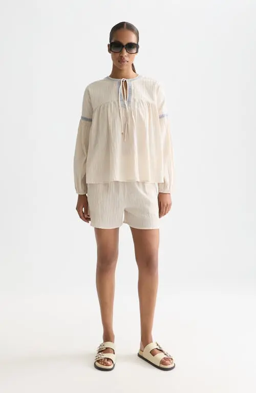 Scotch & Soda Embroidered Cotton Crepe Top