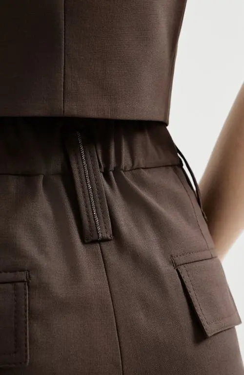 Brunello Cucinelli Formal Short With Monili - Cocoa