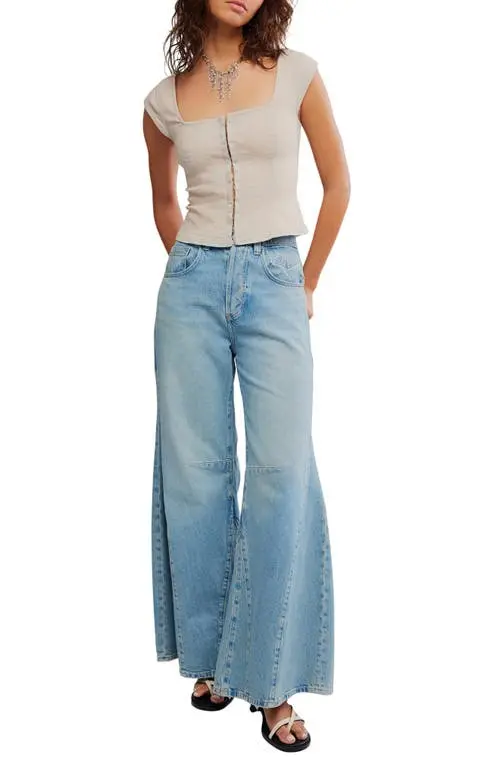 Free People Marilyn Denim Corset Top - Tofu