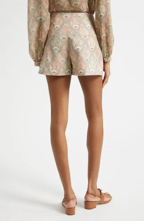 Veronica Beard Jazmin Paisley Linen-blend Shorts