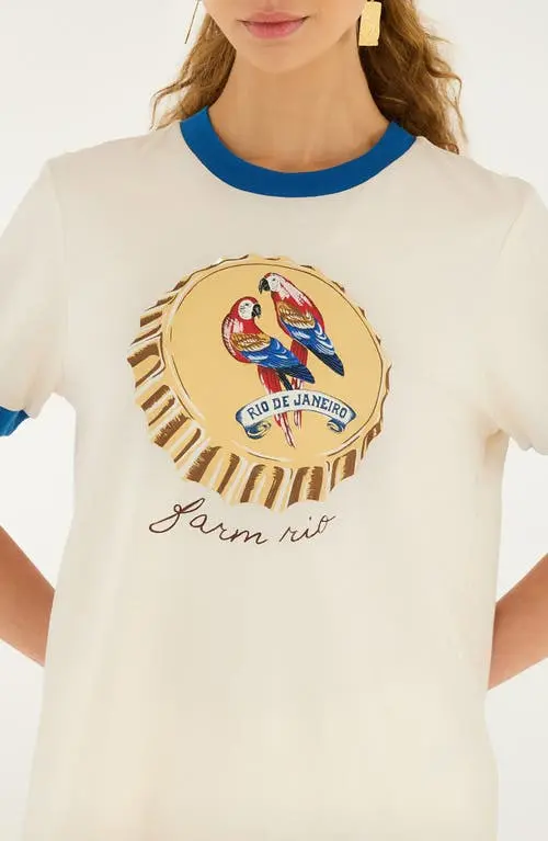 Farm Rio Beer Cap Logo Graphic Cotton Baby Tee - Off-white