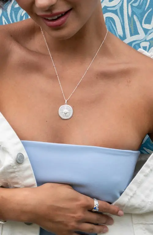 DOWER & HALL Diamond True North Talisman Pendant Necklace - Sterling Silver