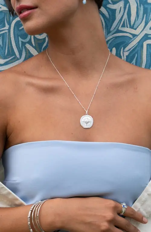 DOWER & HALL Diamond True North Talisman Pendant Necklace - Sterling Silver