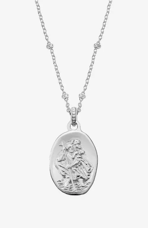 DOWER & HALL St. Christopher Talisman Necklace - Sterling Silver