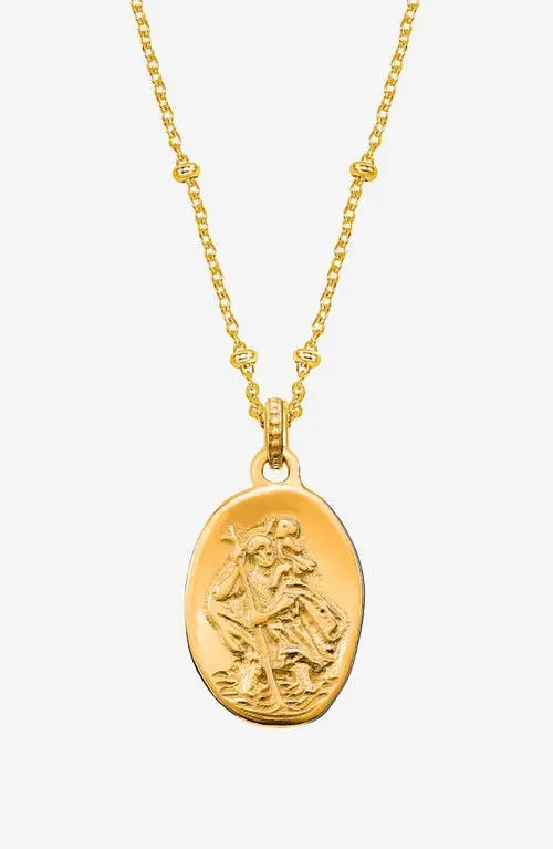 DOWER & HALL St. Christopher Talisman Necklace - Yellow Gold Vermeil