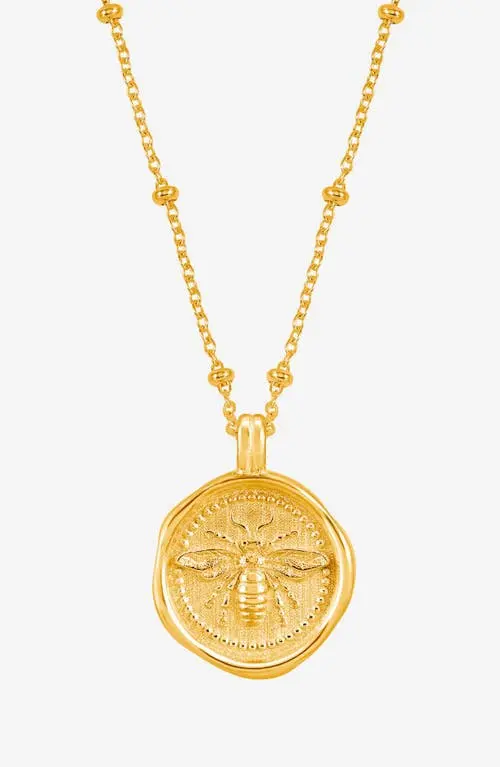DOWER & HALL Queen Bee Talisman Necklace - Yellow Gold Vermeil