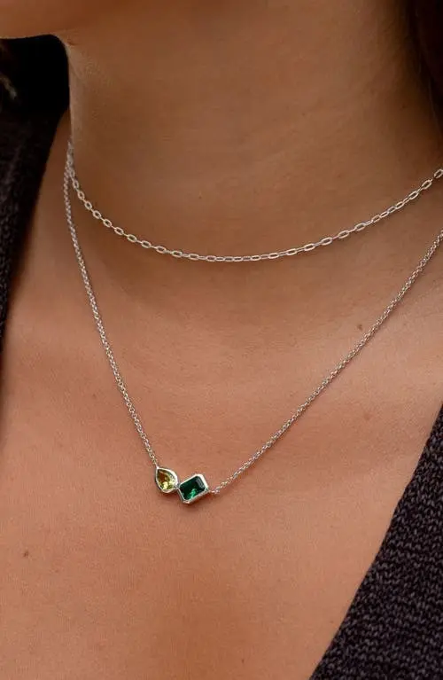 DOWER & HALL Green Garnet & Peridot Pendant Necklace