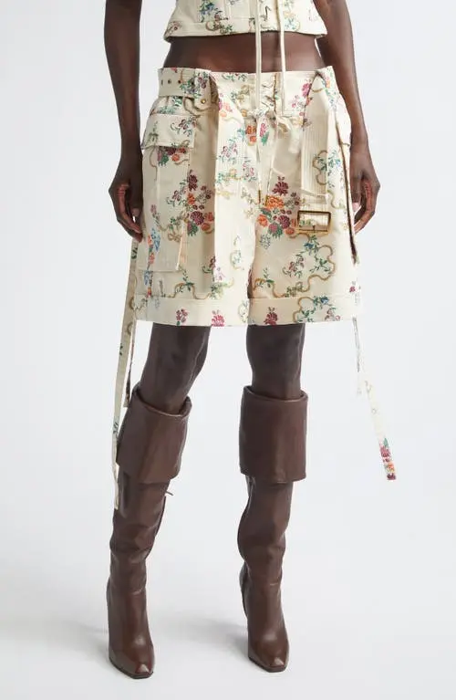 Alexander McQueen Floral Jacquard Cargo Shorts