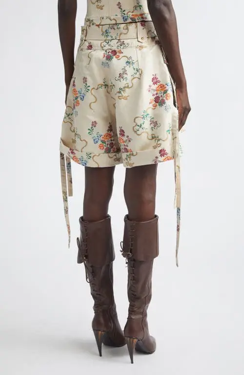 Alexander McQueen Floral Jacquard Cargo Shorts