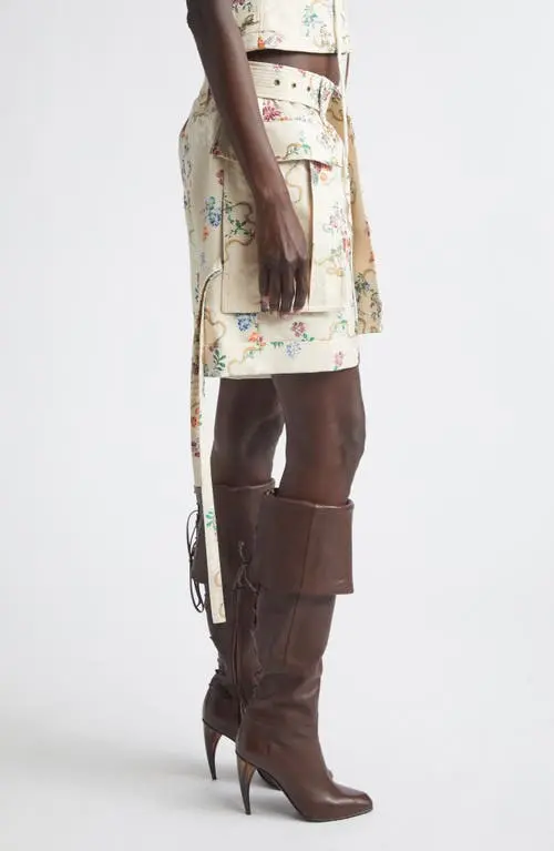 Alexander McQueen Floral Jacquard Cargo Shorts