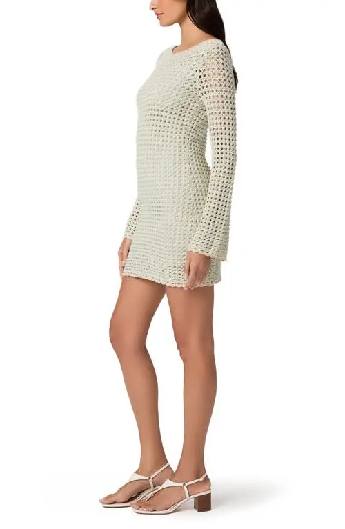 Paige Metallic Open Stitch Long Sleeve Mini Sweater Dress