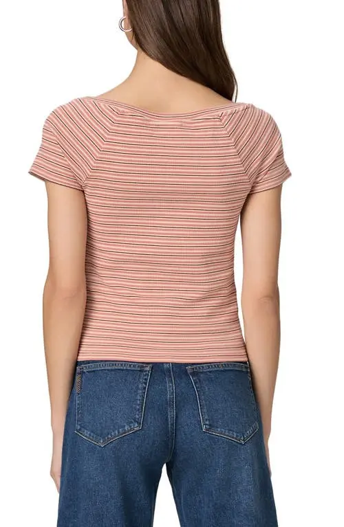 Paige Leita V-neck Top - Peach Tea Multi