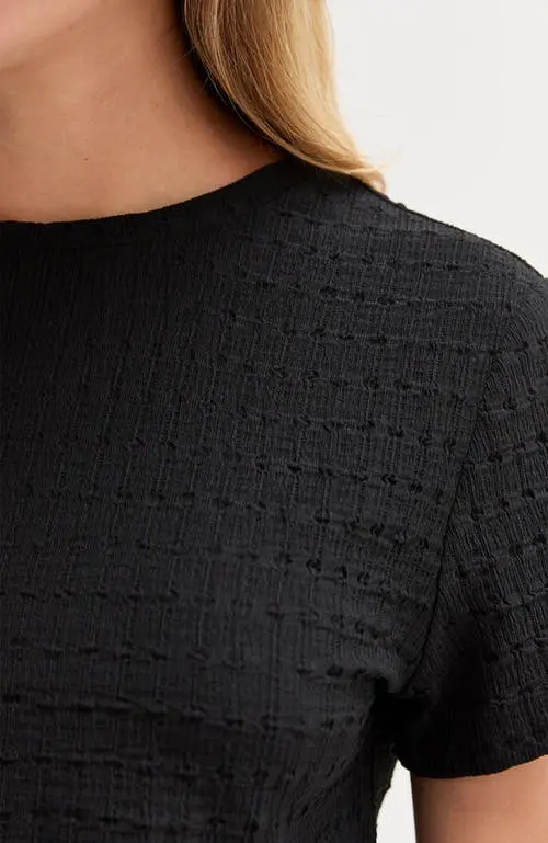CRESCENT Textured Knit Skirt Set - Black