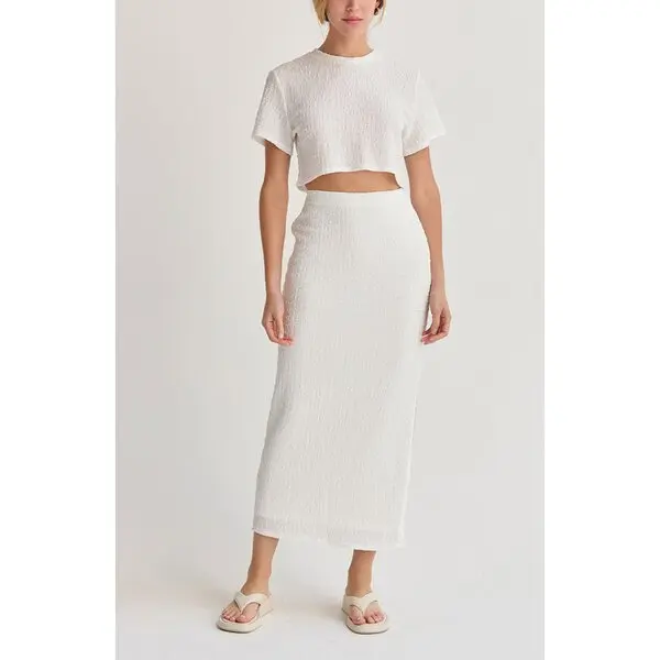 CRESCENT Textured Knit Skirt Set