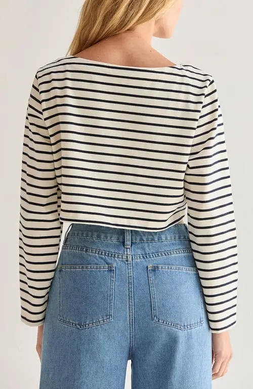 CRESCENT Striped Boatneck Knit Top