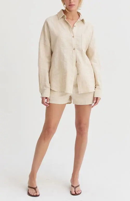 CRESCENT Stripe Textured Linen Shirt