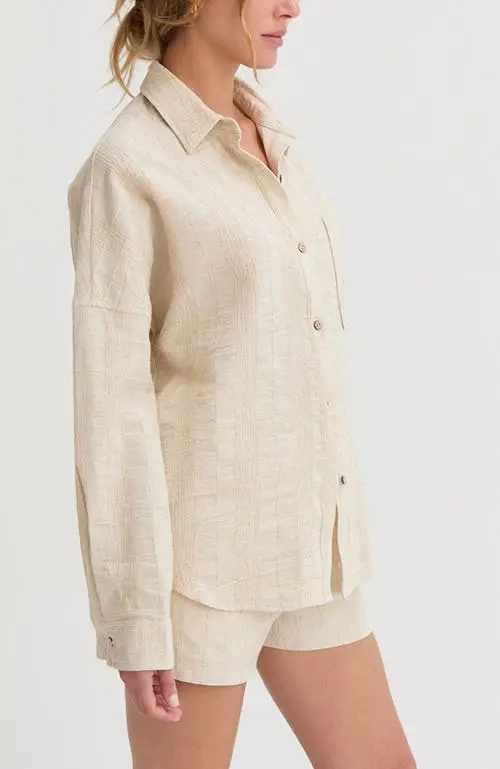 CRESCENT Stripe Textured Linen Shirt