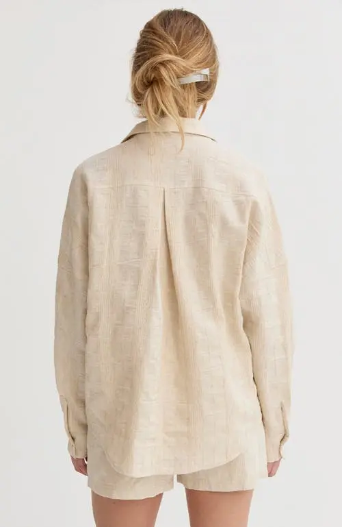 CRESCENT Stripe Textured Linen Shirt