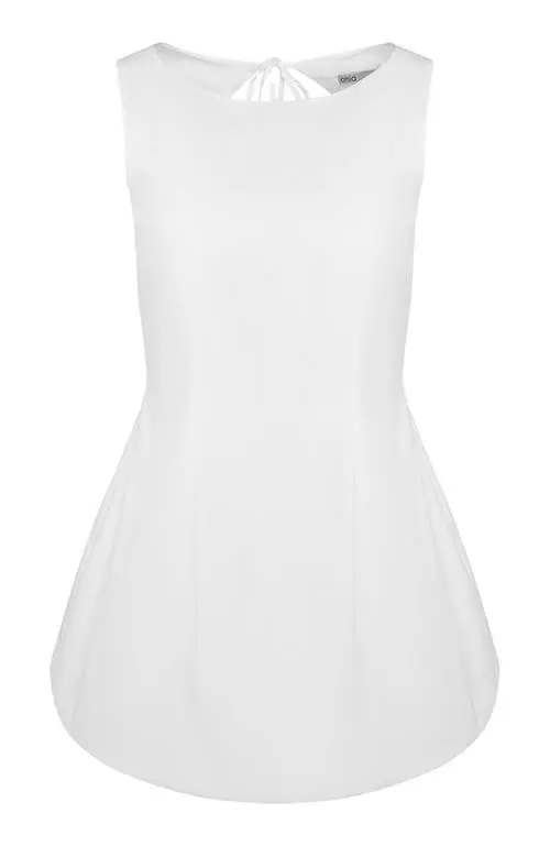 Onia Fitted Boatneck Bubble Mini Dress - White