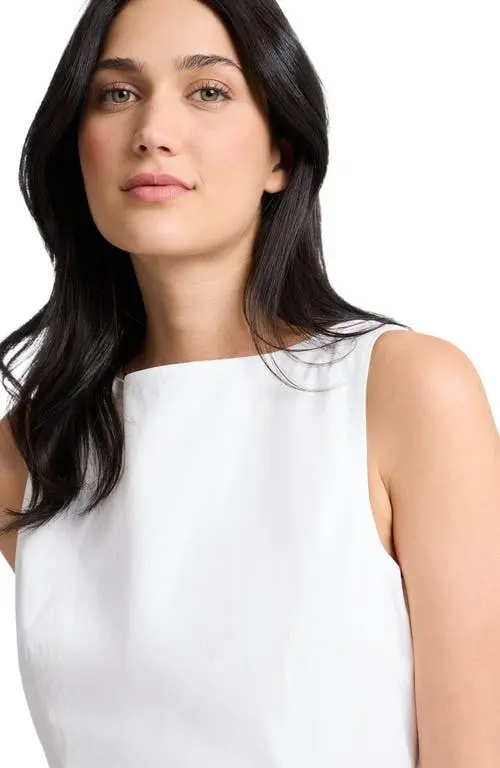 Onia Fitted Boatneck Bubble Mini Dress - White