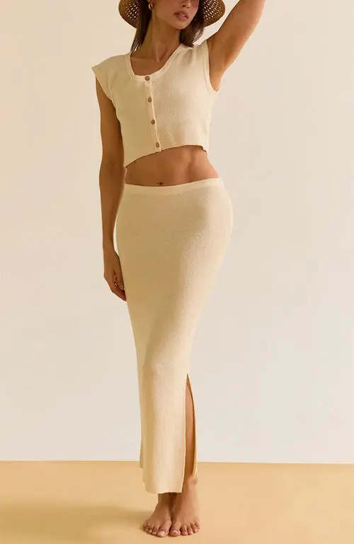 CRESCENT Pebbled Knit Maxi Skirt Set
