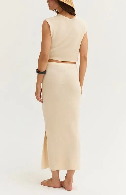 CRESCENT Pebbled Knit Maxi Skirt Set