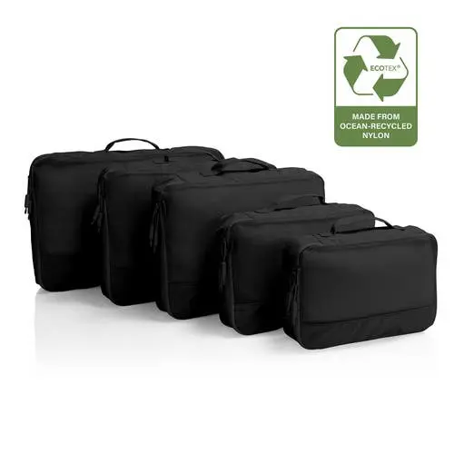 HEYS Ecotex® 5-piece Packing Cube Set - Black Onyx