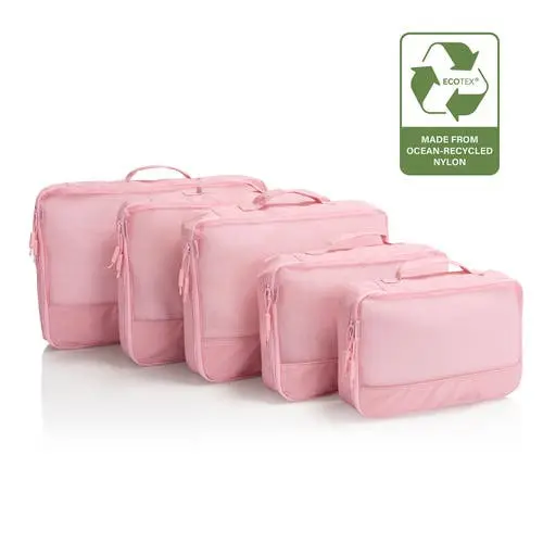 HEYS Ecotex® 5-piece Packing Cube Set - Pink Sand