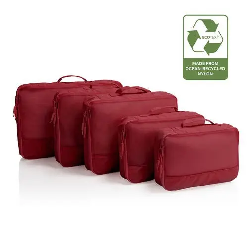 HEYS Ecotex® 5-piece Packing Cube Set - Red Maple
