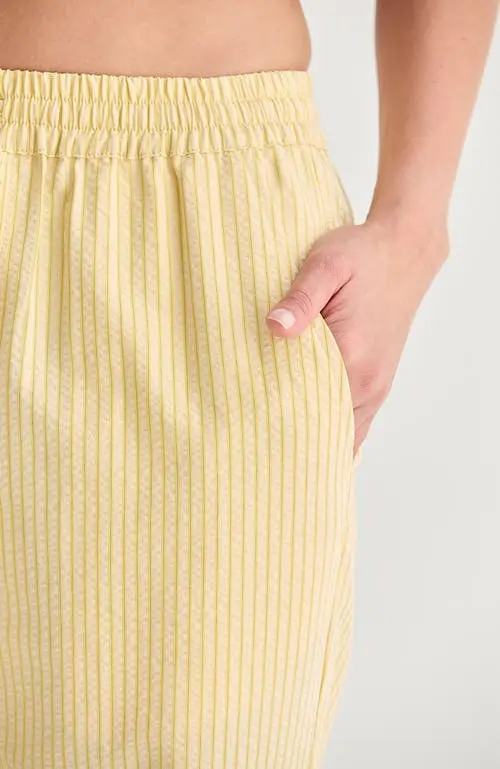 CRESCENT Textured Striped Drawstring Pants - Yellow