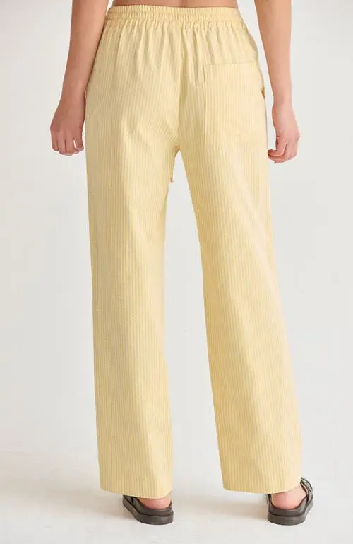 CRESCENT Textured Striped Drawstring Pants - Yellow