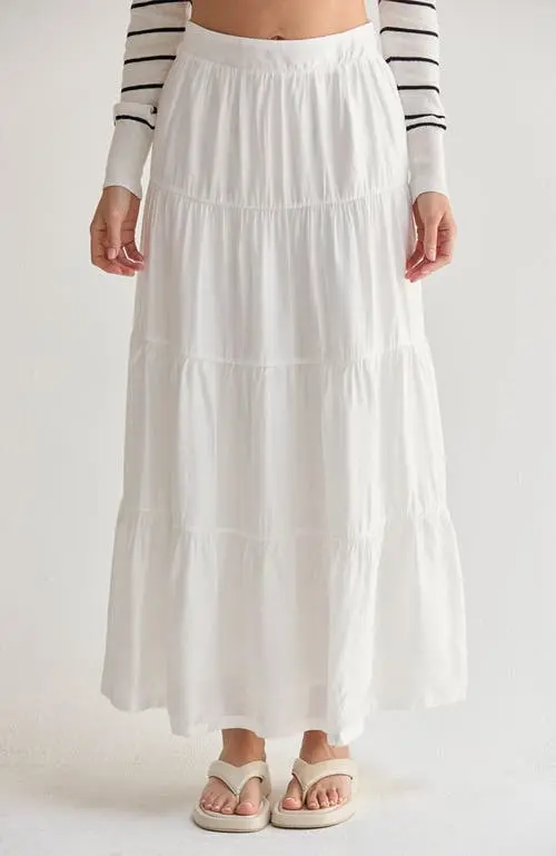CRESCENT Tiered Tencel Maxi Skirt