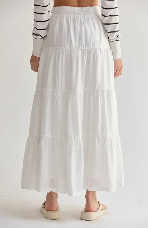 CRESCENT Tiered Tencel Maxi Skirt