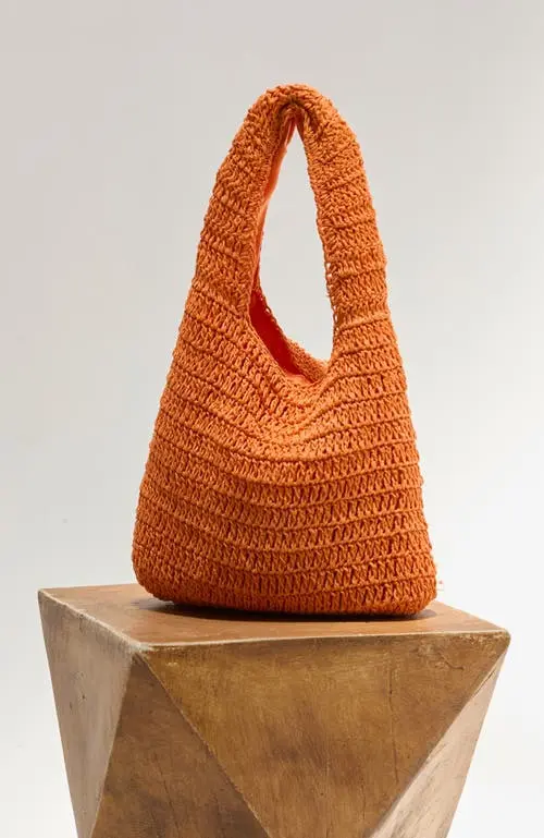 CRESCENT Mini Woven Top-handle Bag - Orange