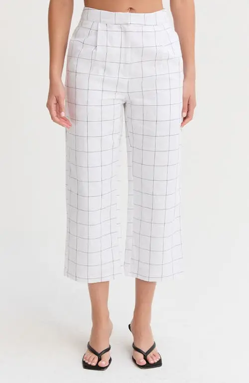 CRESCENT Windowpane Linen Culottes