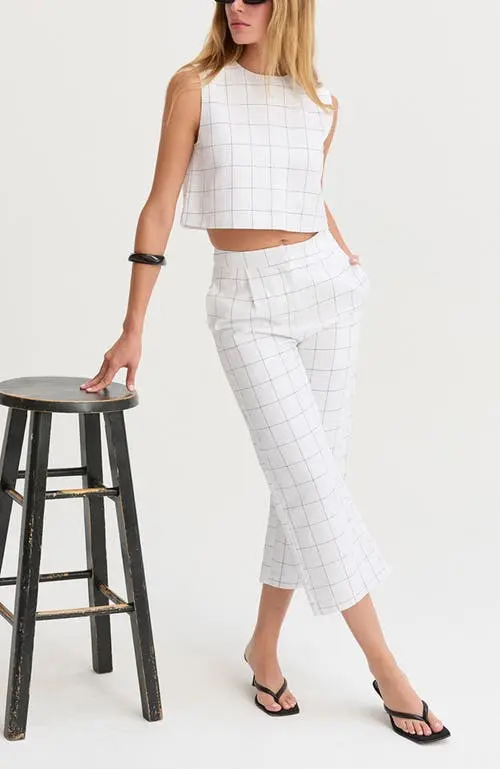 CRESCENT Windowpane Linen Culottes