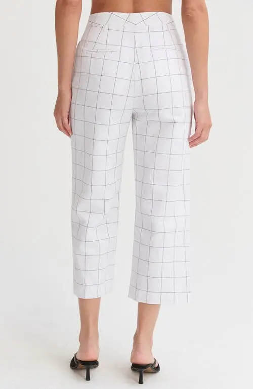 CRESCENT Windowpane Linen Culottes
