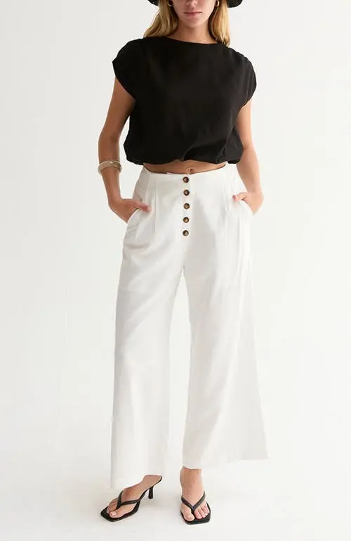 CRESCENT Cap-sleeve Bubble Hem Top - Black