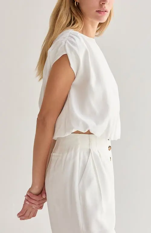 CRESCENT Cap-sleeve Bubble Hem Top