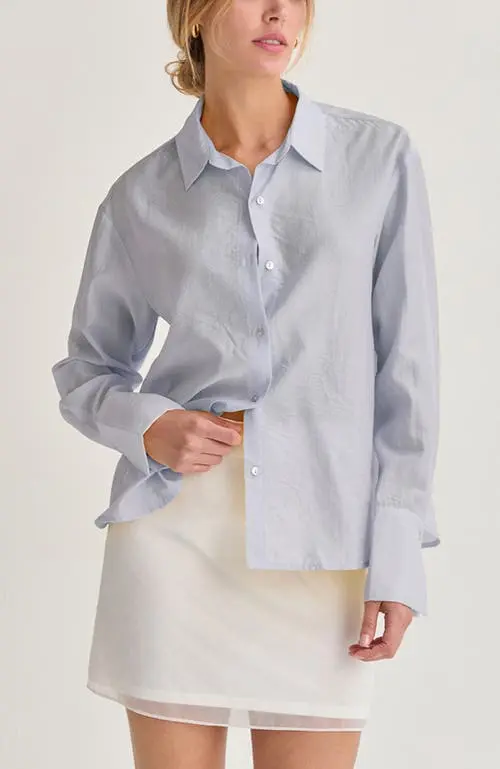 CRESCENT Crinkled Tencel Button-up Shirt - Blue